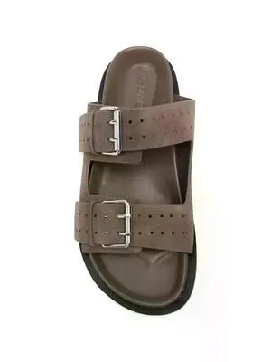 A.emery Buckle-fastening Suede Sandals - Brown