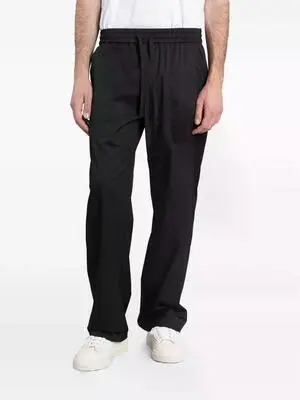 Alpha Studio Straight Leg Drawstring Waist Trousers