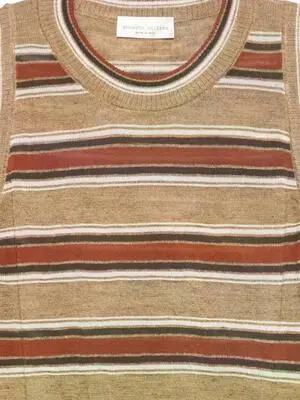 ROBERTO COLLINA Striped Knitted Tank Top - Brown