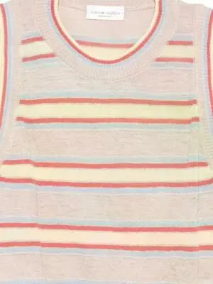 ROBERTO COLLINA Striped Knit Tank Top - Neutrals