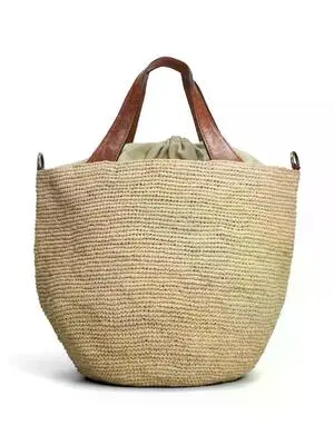 IBELIV Mirozy Woven Raffia Drawstring Basket Bag