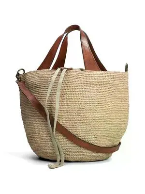 IBELIV Mirozy Woven Raffia Drawstring Basket Bag