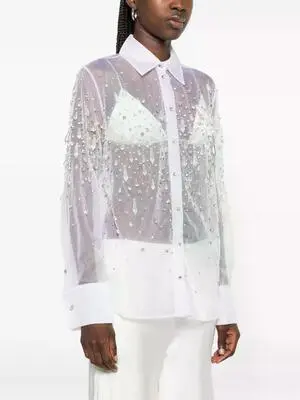 Retrofete Embellished Sheer Shirt