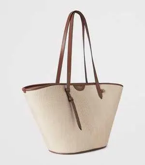 Mulberry Raffia Basket Tote Bag - Brown