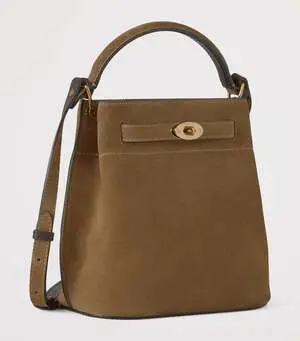 Mulberry Suede Islington Bucket Bag - Beige