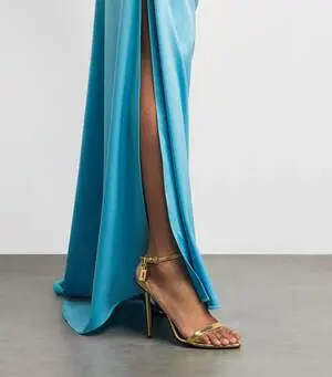 Alex Perry Strapless Satin Corset Gown - Blue