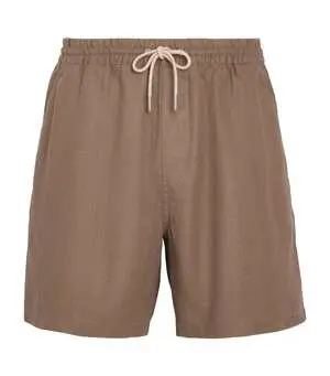 NN.07 Linen Drawstring Gregor Shorts - Brown