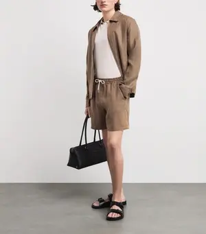 NN.07 Linen Drawstring Gregor Shorts - Brown
