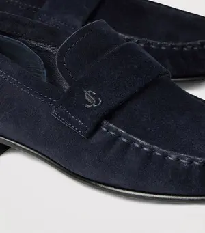 JIMMY CHOO Ellis Suede Loafers - Blue