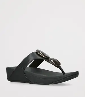 Fitflop Lulu Toe-post Sandals With Marble Stone Embellishments - Black