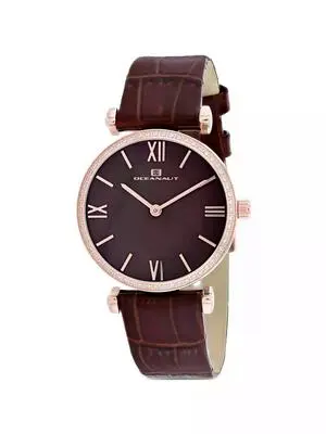 OCEANAUT Harmony 30mm Watch With Croc-effect Leather Strap - Brown