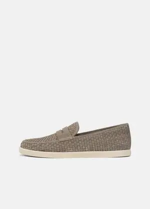 Vince Santino Woven Suede Loafer - Flint