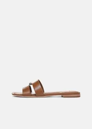 Vince Piper Leather Slide Sandal - Saddle