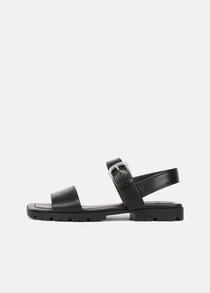 Vince Vega Leather Lug-sole Sandal - Black