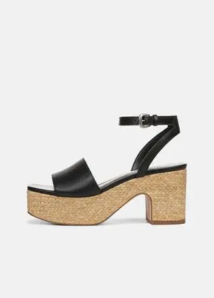 Vince Castella Leather Platform Sandal - Black