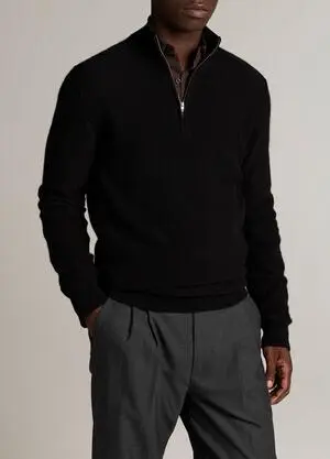 Vince Plush Cashmere Quarter-zip Sweater - Black
