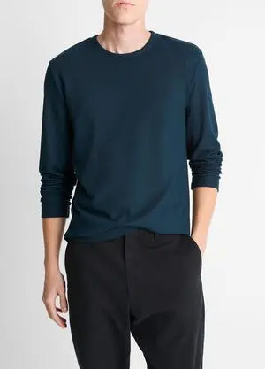Vince Pima Cotton Piqué Long-sleeve T-shirt - Rapids