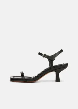 Vince Coco Leather Heeled Sandal - Black