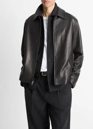 Vince Leather Zip-up Jacket
