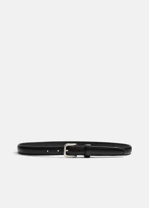 Vince Skinny Leather Belt - Black
