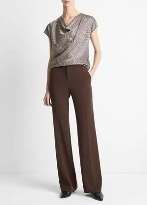 Vince Mid-rise Tailored Flare Pants - Deep Espresso