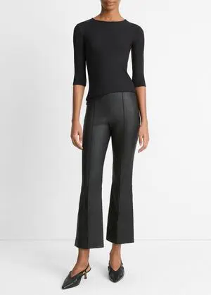 Vince Elbow-sleeve Crew Neck T-shirt - Black
