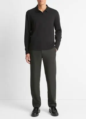 Vince Milano Pima Cotton-blend Johnny-collar Shirt - Black