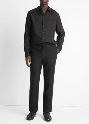 Vince Lightweight Hemp Drawstring Trousers - Black