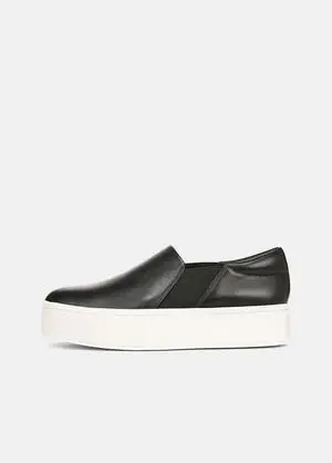 Vince Warren Leather Platform Slip-on Sneakers