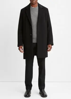 Vince Italian Wool-blend Overcoat - Black