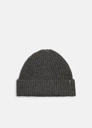 Vince Cashmere Shaker-stitch Beanie - Heather Charcoal