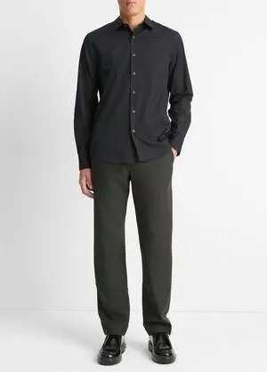 Vince Stretch-cotton Poplin Shirt - Black