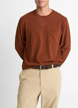 Vince Sueded Jersey Long-sleeve Pocket T-shirt - Copperhead