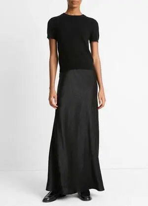 Vince Wool & Cashmere Blend Short-sleeve Sweater - Black