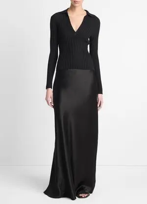 Vince Satin Maxi Skirt - Black