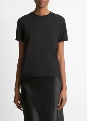 Vince Pima Cotton Crew Neck T-shirt - Black