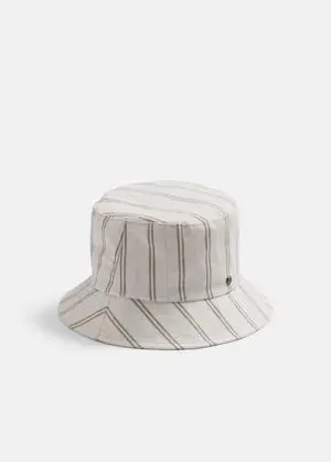 Vince Mesa Stripe Hemp Bucket Hat - Cream