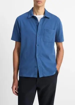 Vince Sueded Cotton Jersey Button-front Shirt - High Tide