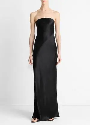 Black Satin Maxi Dresses