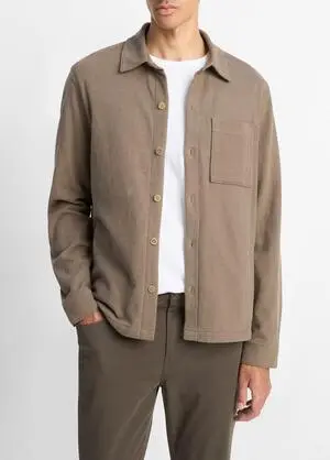 Vince Heavy Sueded Cotton Shirt Jacket - Dome