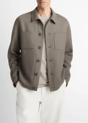 Vince Italian Splittable Wool-blend Shop Jacket - Smoke