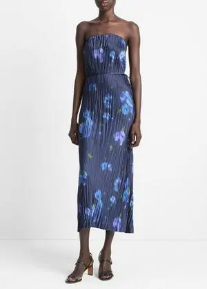 Vince Poppy Blur Crushed Satin Dress - Midnight