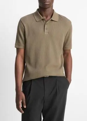 Vince Variegated Pima Cotton Polo Shirt - Dome