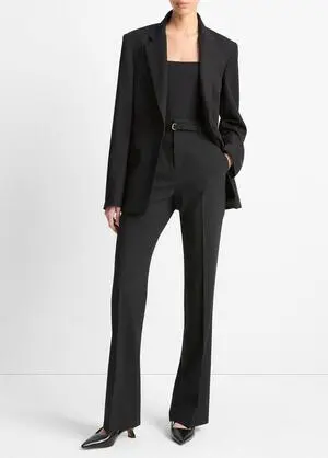 Vince Belted High-waist Slim Flare Trouser