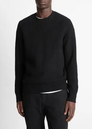Vince Shaker Wool-cashmere Crew Neck Sweater - Black