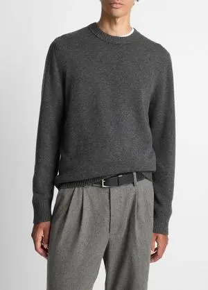 Vince Wool-cashmere Crew Neck Sweater - Heather Charcoal