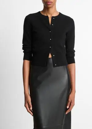 Vince Button Detailed Wool & Cashmere-blend Cardigan