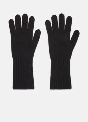 Vince Plush Cashmere Gloves With Forefinger And Thumb Slits - Black