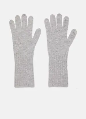 Vince Plush Cashmere Gloves With Forefinger And Thumb Slits - Grey
