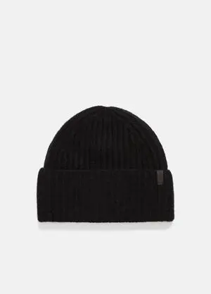 Vince Plush Cashmere Ribbed Beanie - Black